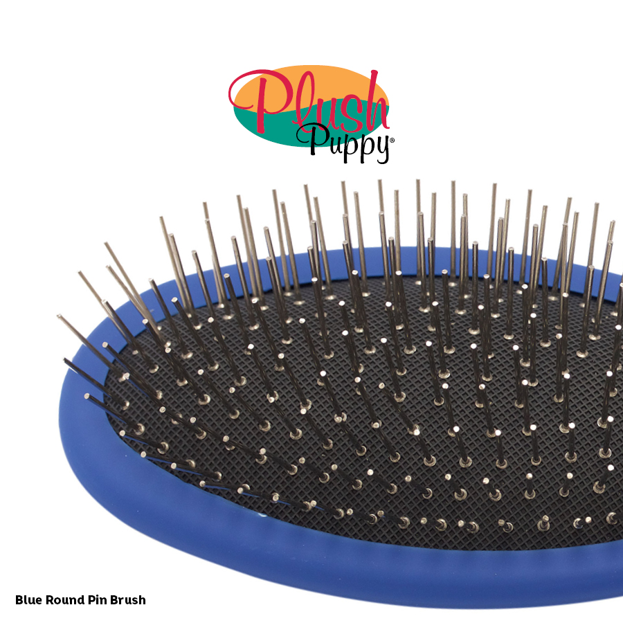 Blue Round Tip Pin Brush - Plush Puppy America